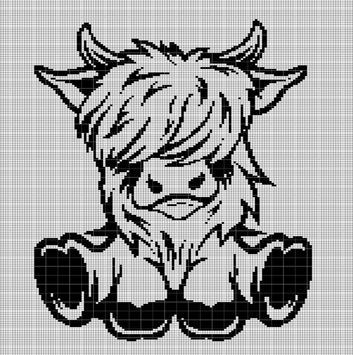 Little Bull Crochet Afghan Pattern Graph - Etsy