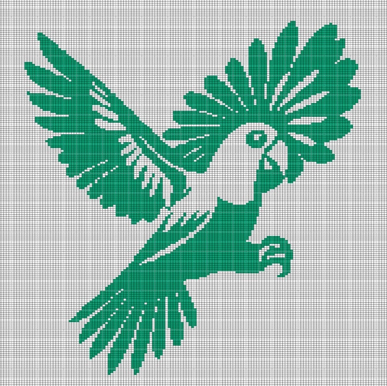 Parrot 2 Crochet Afghan Pattern Graph - Etsy