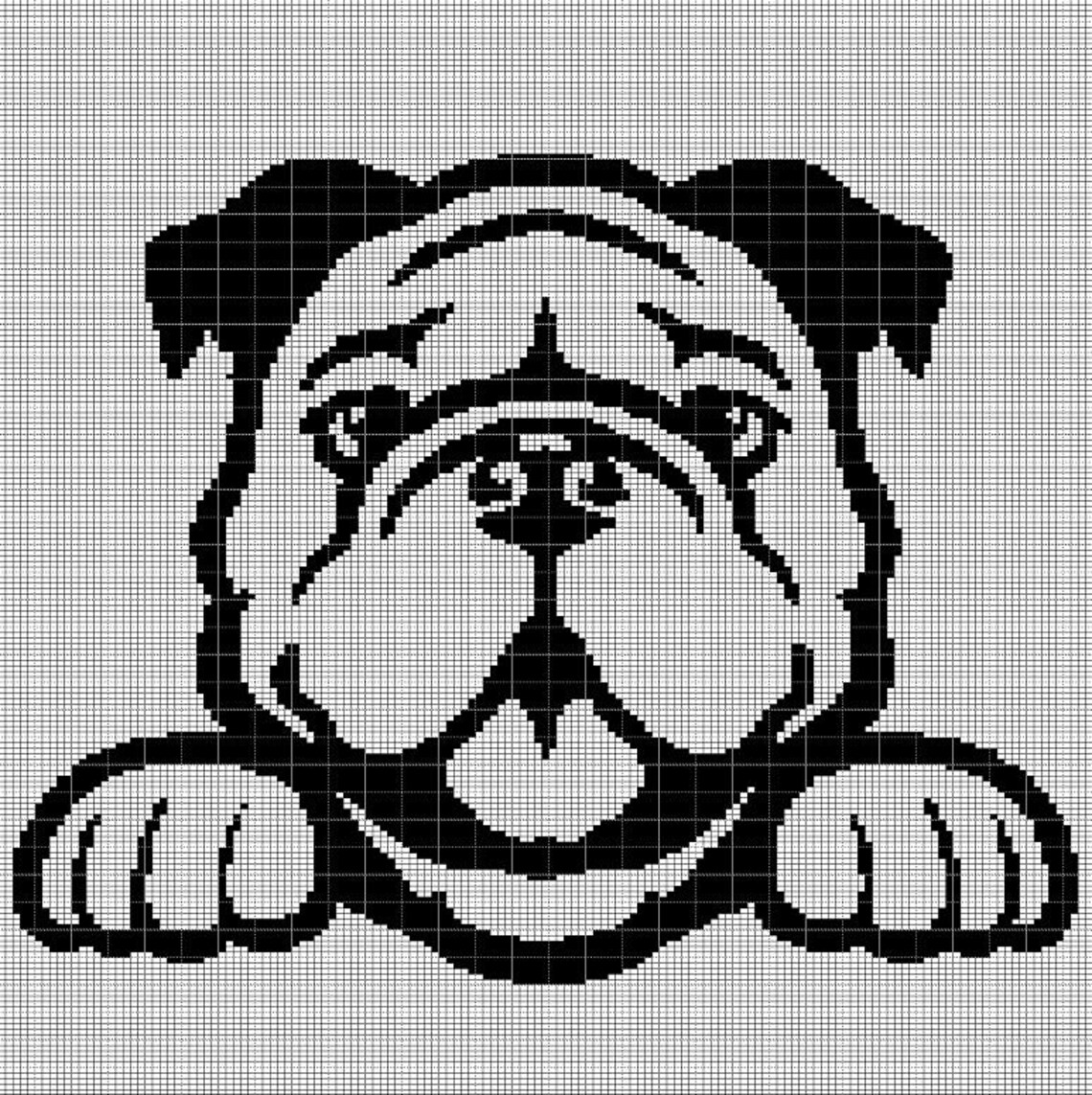 Bulldog Crochet Afghan Pattern Graph - Etsy