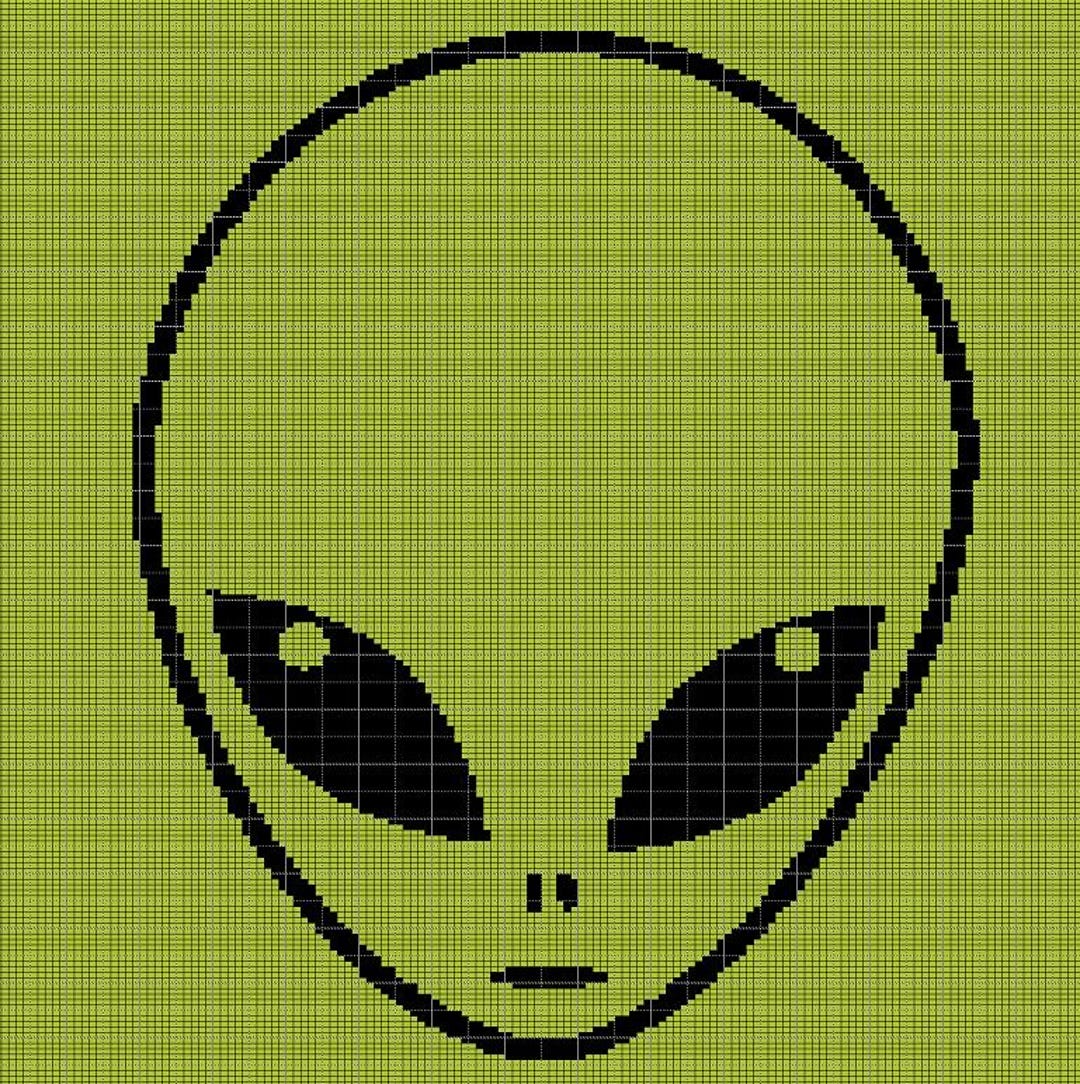 Alien Head Crochet Afghan Pattern Graph - Etsy