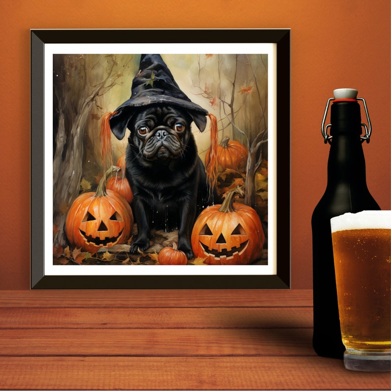 HALLOWEEN PUGS Collection 10 Pieces Spooky Pugs Printable - Etsy