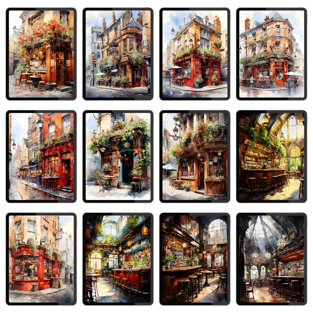 Pubs of Ireland Printable Gallery Wall Art 12 Watercolor Images in 5 ...