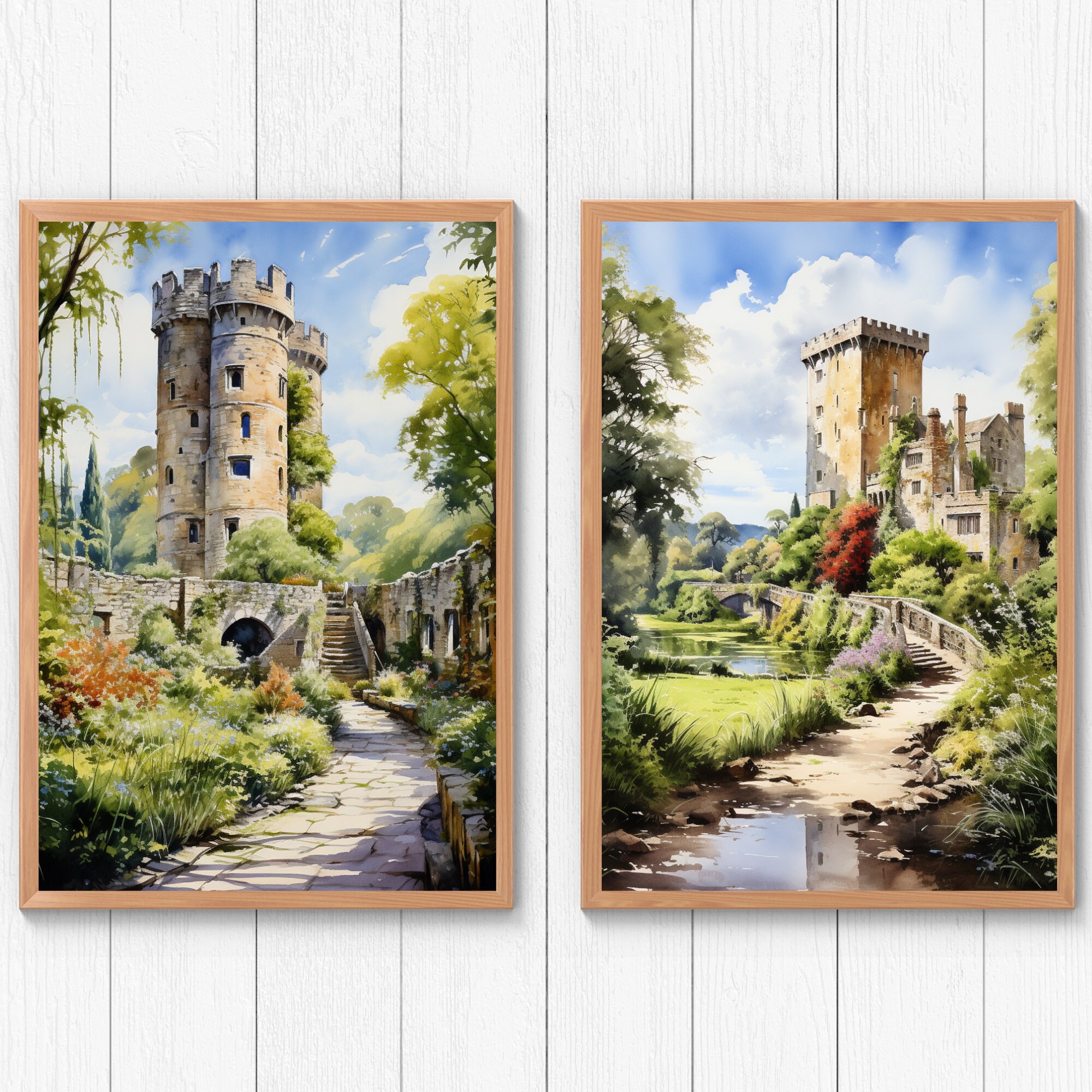 Castles of Ireland BUNDLE Printable Gallery Wall Art 12 Watercolor ...