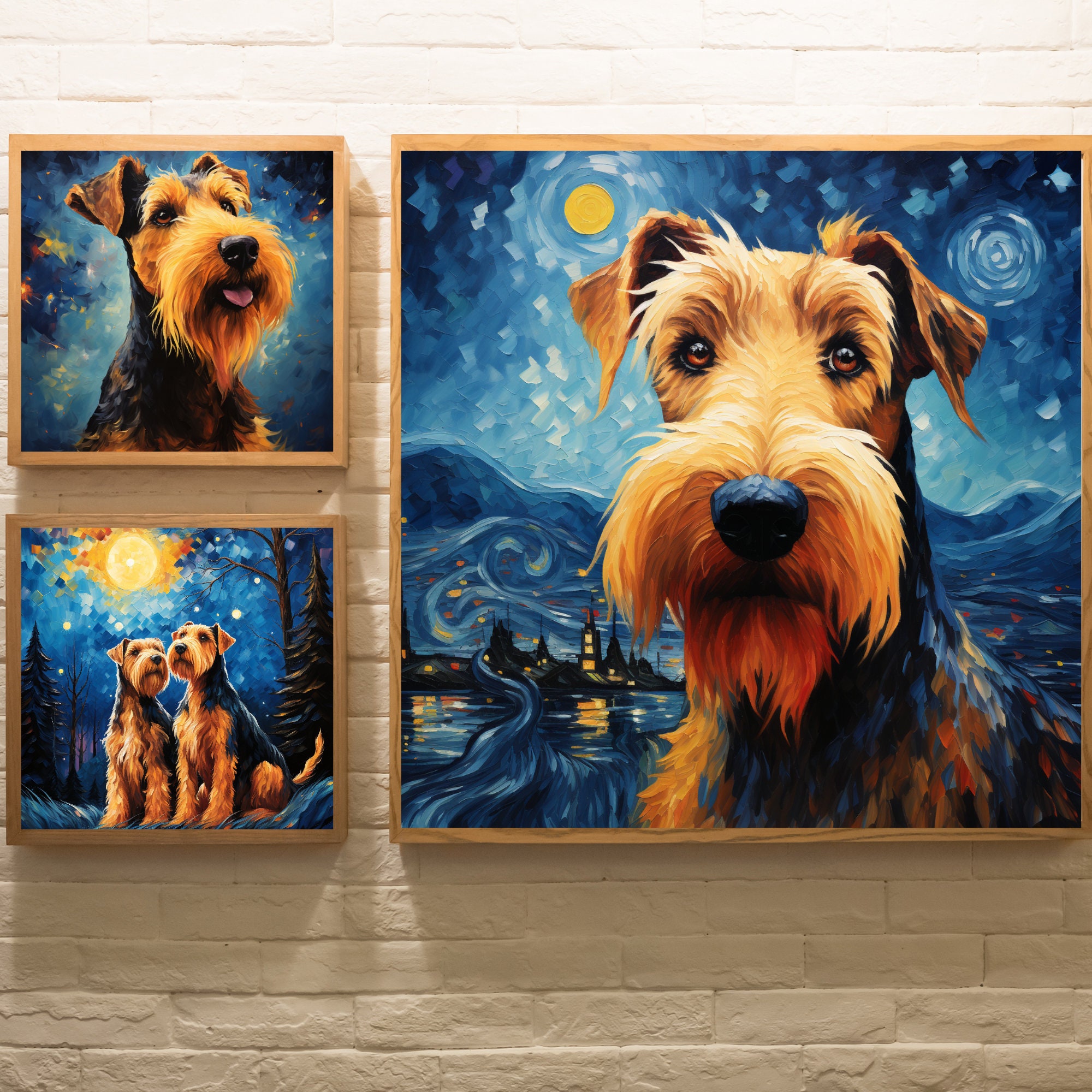 Airedale Terrier Starry Sky Printable Art Bundle | 10 Images 5 File ...