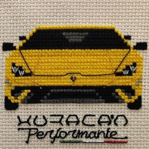 PDF PATTERN | Lamborghini Cross Stitch Pattern | Yellow Car | Sports ...