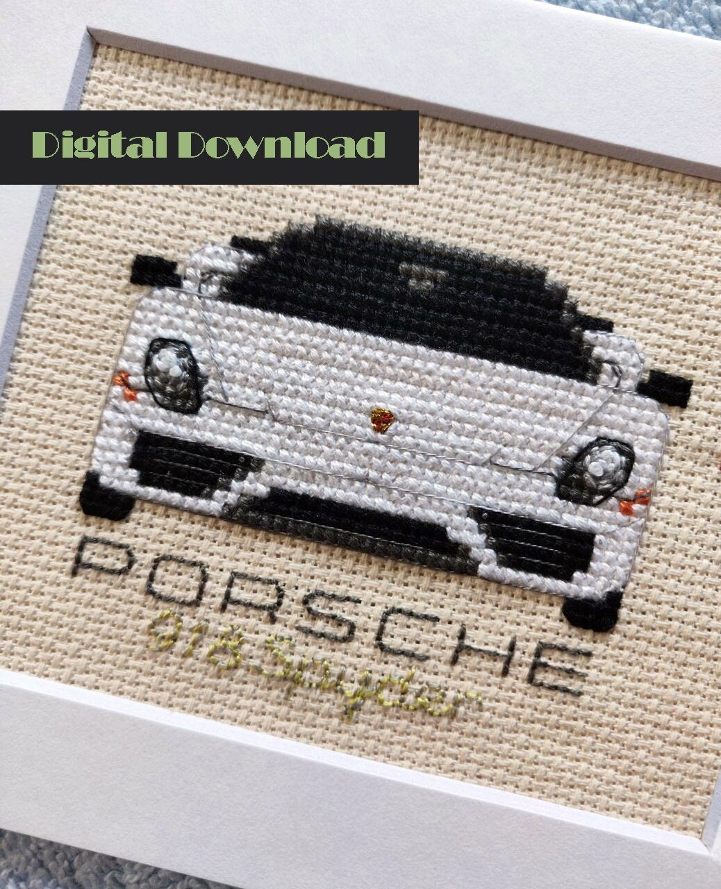PDF PATTERN | Porsche Cross Stitch Pattern | White Car | Sports Car ...