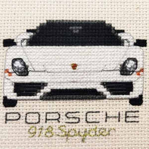 PDF PATTERN | Porsche Cross Stitch Pattern | White Car | Sports Car ...