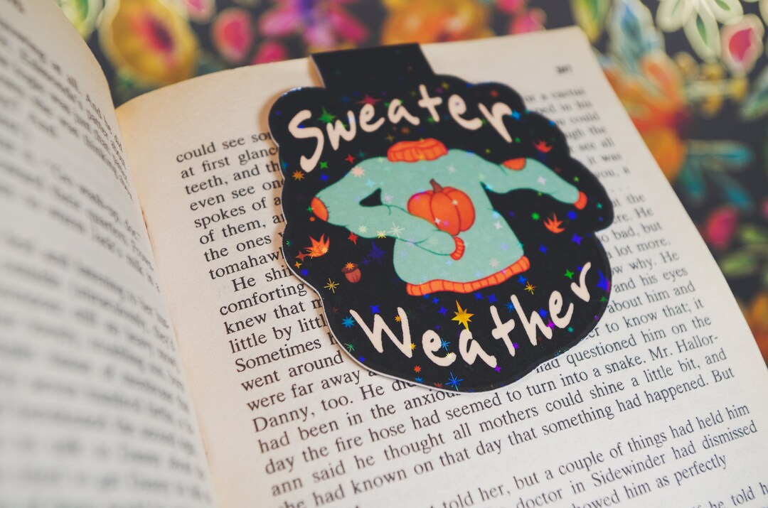 Magnetic Bookmark- Sweater Weather | Bookmark | Page Saver - Etsy