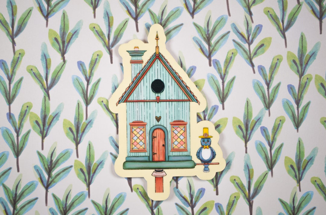 Vinyl Sticker- Cottagecore Birdhouse | Waterproof Sticker - Etsy