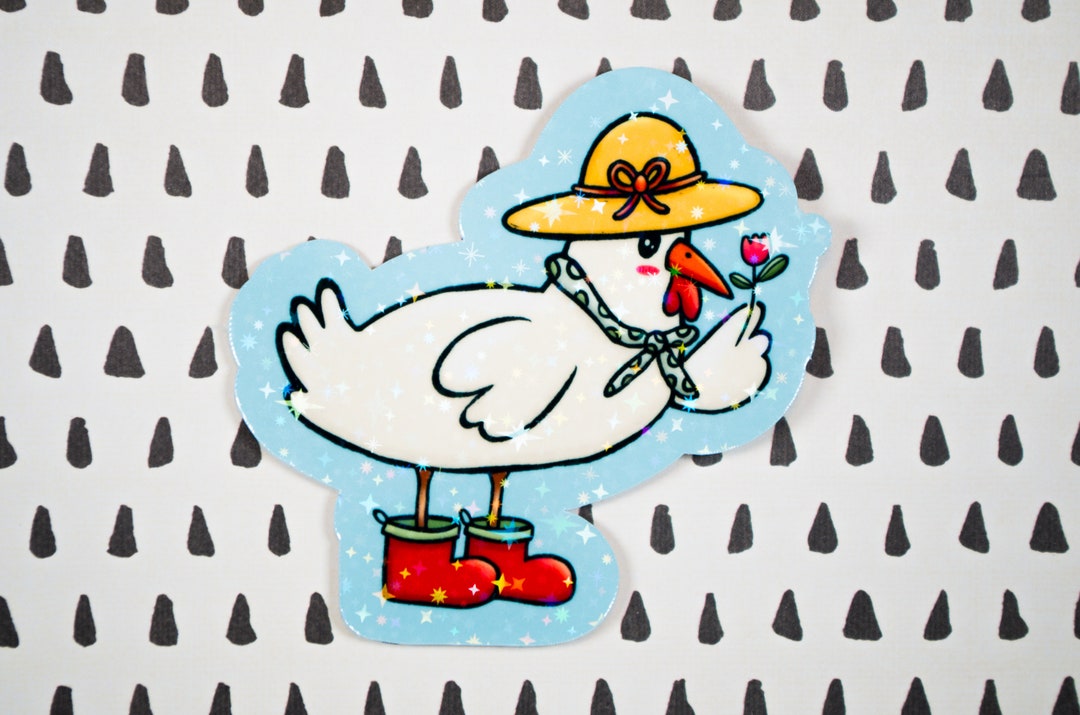 Vinyl Sticker- Cottagecore Chicken | Waterproof Sticker - Etsy
