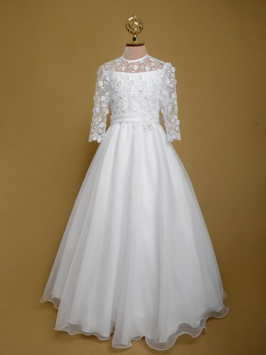 BLUMA Satin Communion Dress Flower Girl - Etsy