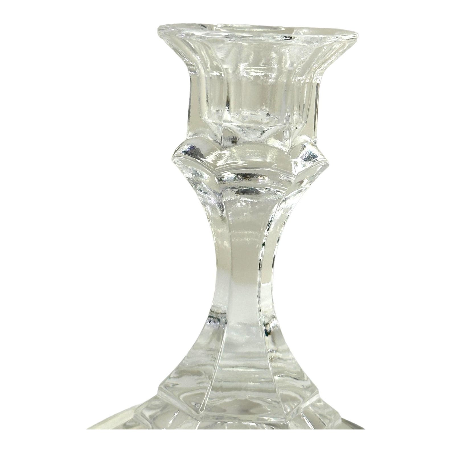 Lead Crystal Candle Holders Set of 2 Made in USA Elegant Design NOS NWT ...