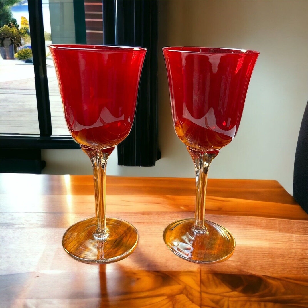 Vintage Cambridge Ruby Red Stemware Water/wine Goblets Glasses - Etsy