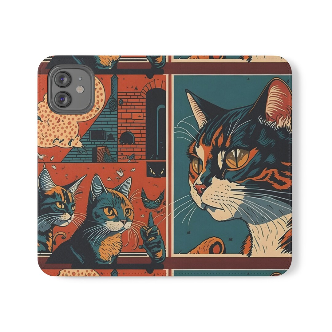 Retro Comic Book Covers With Illustrations of Cats in Vintage Style - Etsy