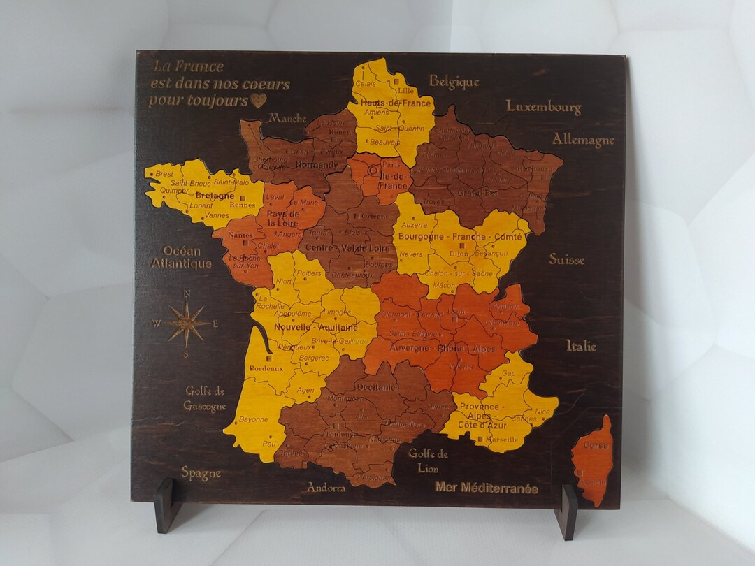 Map of France in the Form of Puzzles,puzzles for Children, a Picture ...