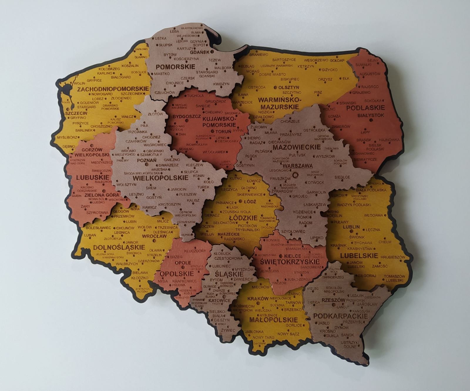 Poland Wooden Layered Map, Wall Art Decor, Home Decor Gift, 3D Wooden ...