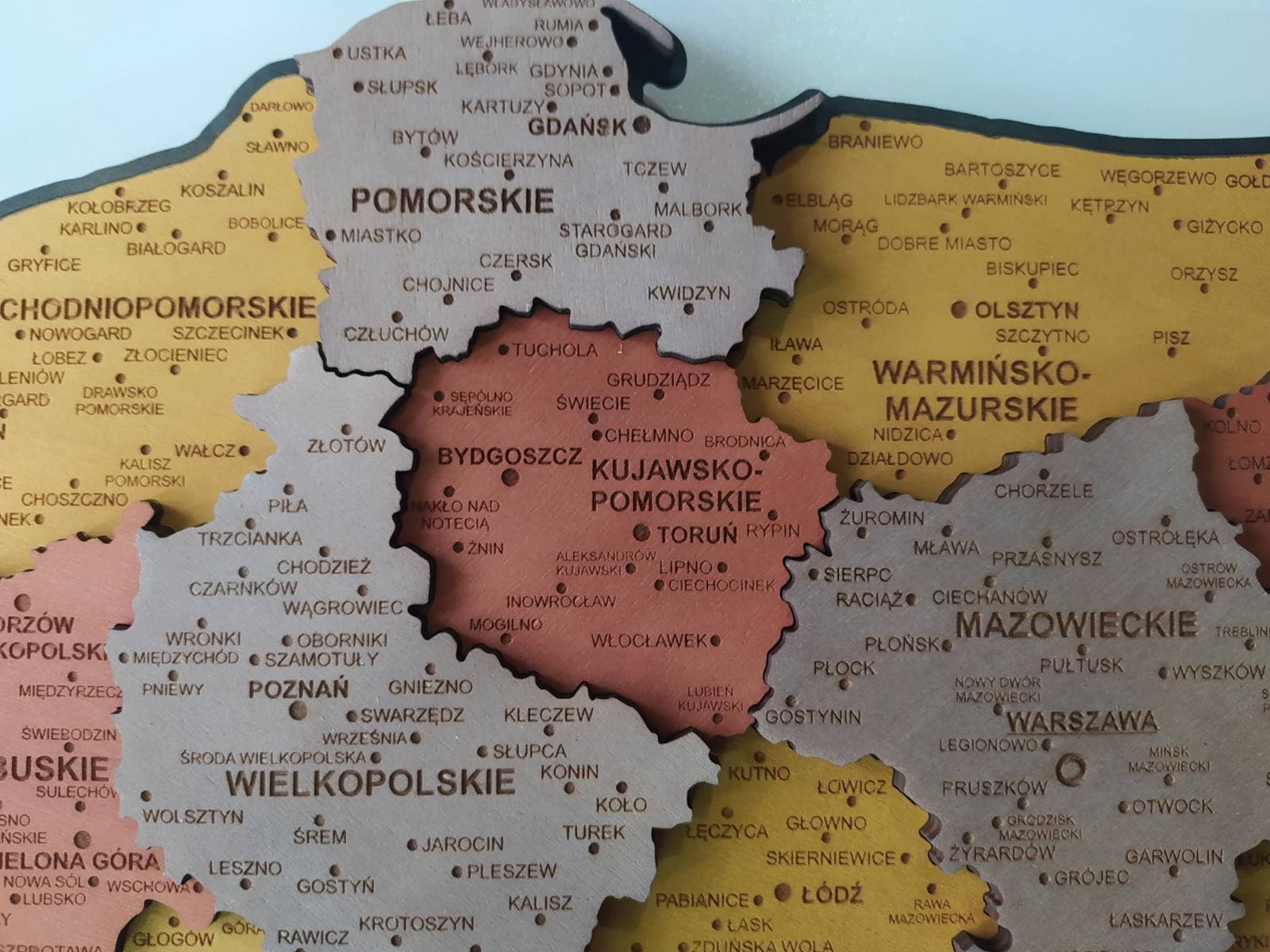 Poland Wooden Layered Map, Wall Art Decor, Home Decor Gift, 3D Wooden ...