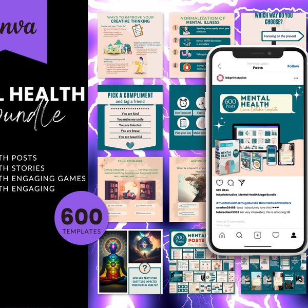 Mental Health Social Media Bundle - Etsy