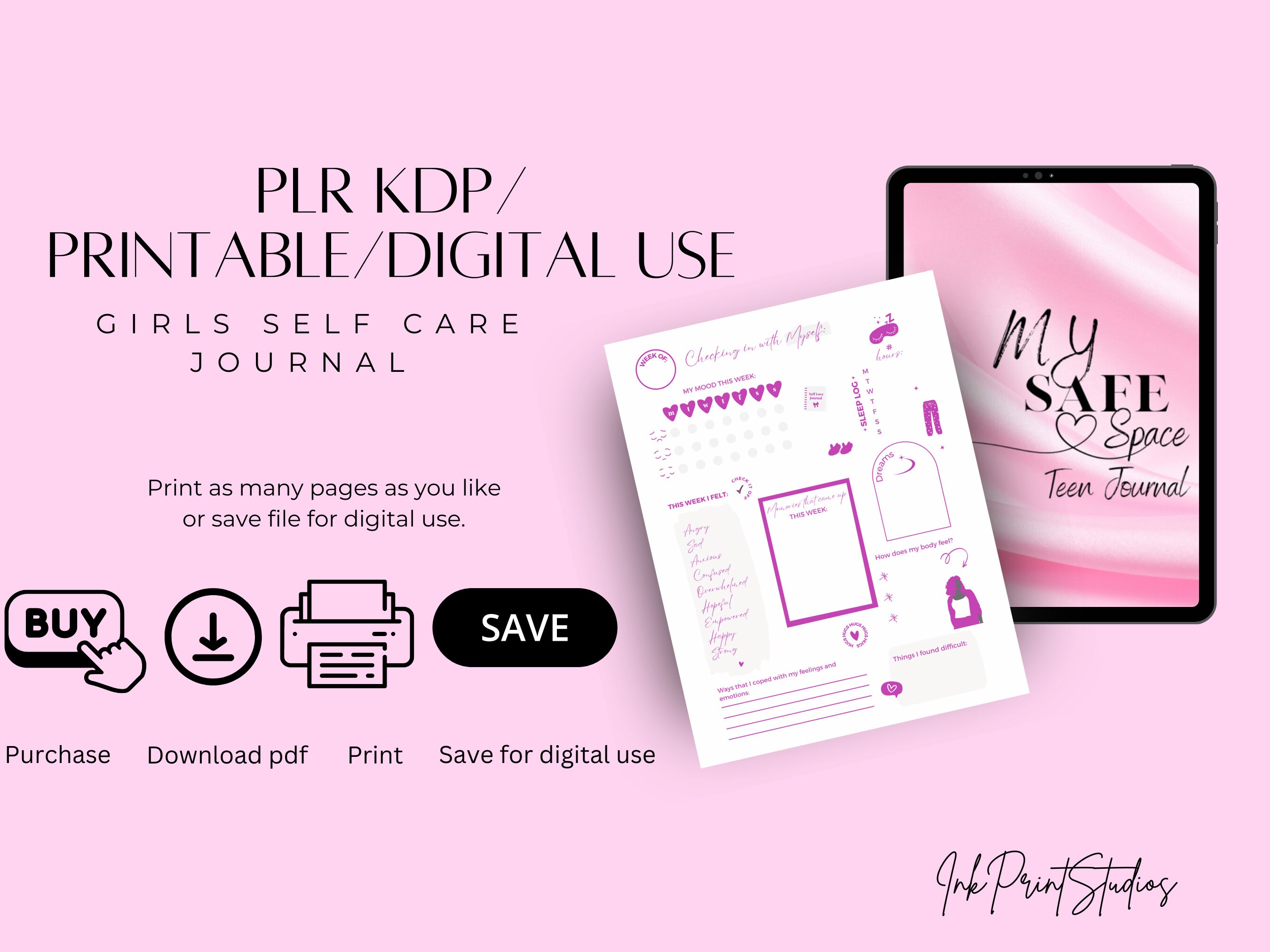 SELF CARE JOURNAL for Teen Girls Printable Teen Journal Canva Template ...