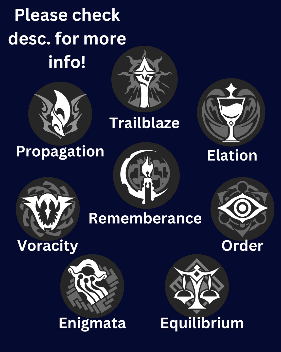 Honkai Star Rail SVG Bundle Simulated Universe Aeon Paths - Vector Svg ...