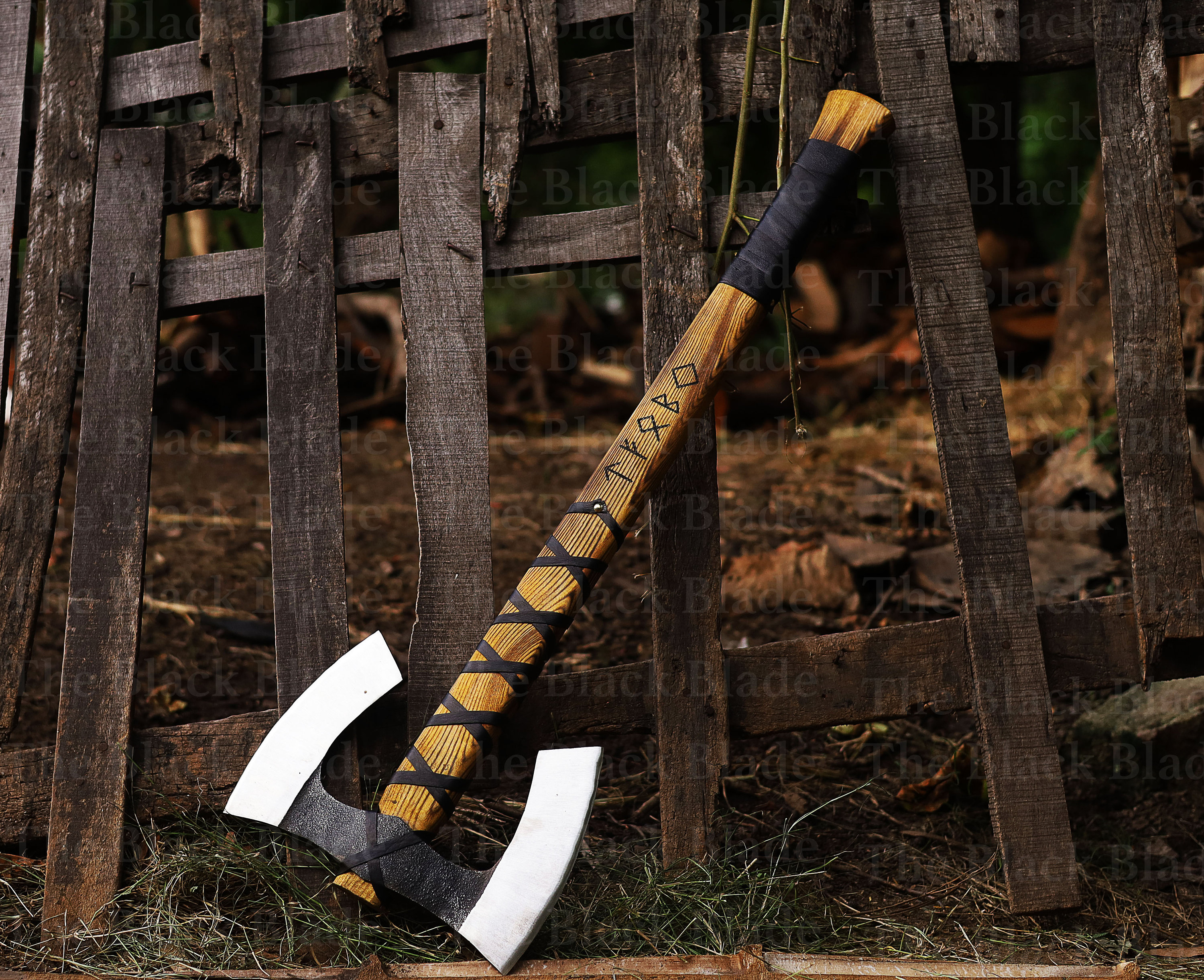 Medieval Handmade Double Bit Axe Viking Hatchet, Bearded Axe, Forged ...