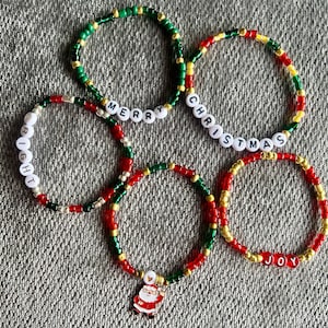 Set of 5 Christmas Holiday Bracelets | for Her | for Kids | Gift ...