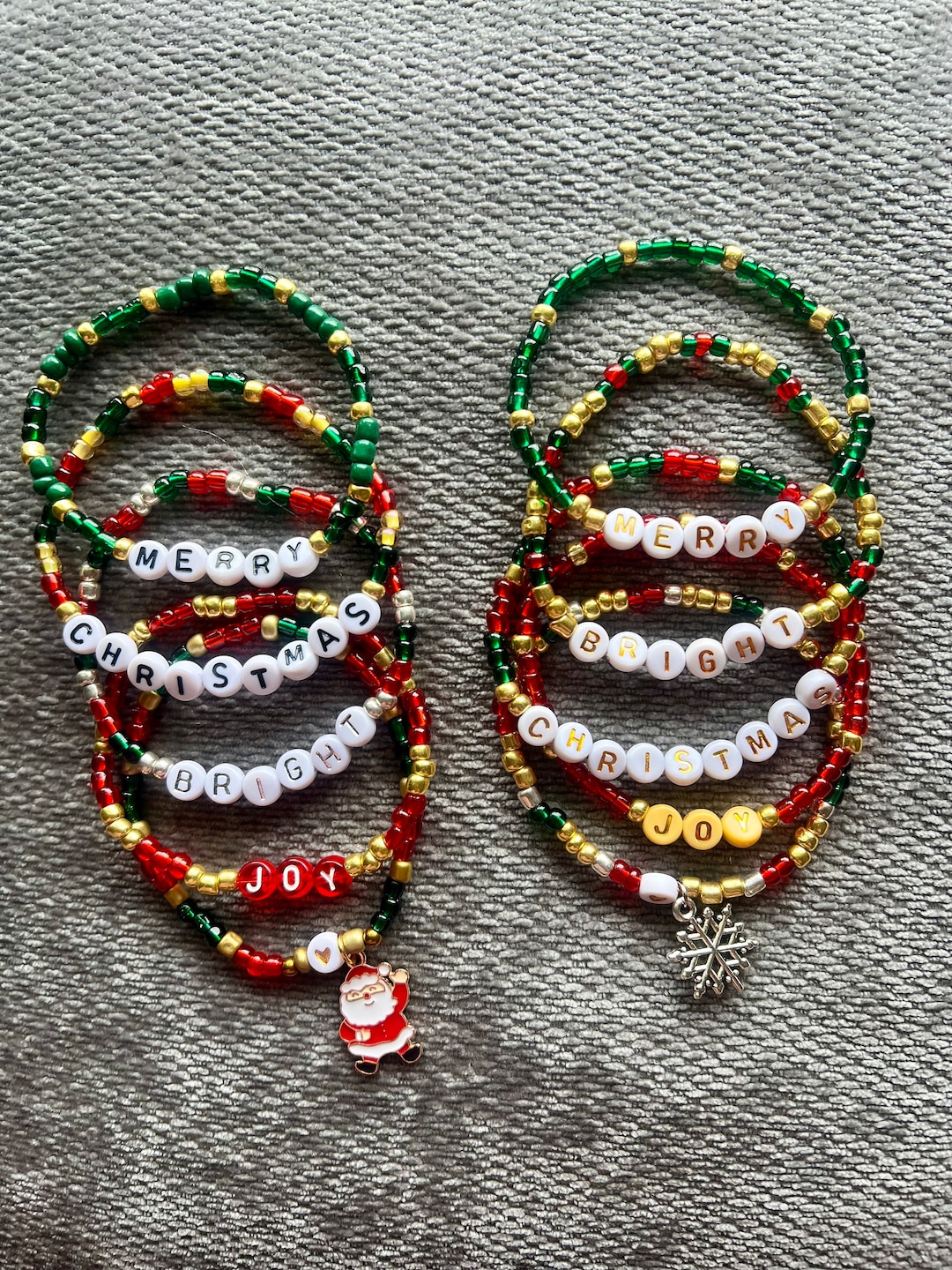 Set of 5 Christmas Holiday Bracelets | for Her | for Kids | Gift ...