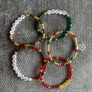 Set of 5 Christmas Holiday Bracelets | for Her | for Kids | Gift ...