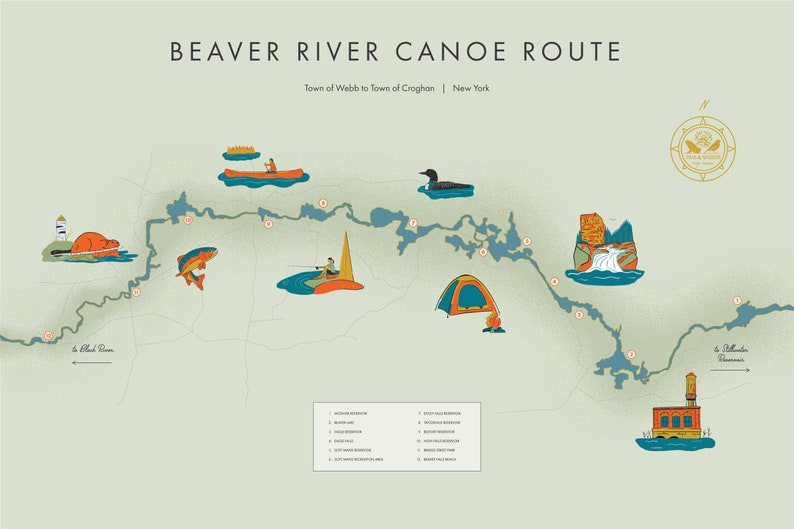 Beaver River Canoe Route Map pre-order - Etsy