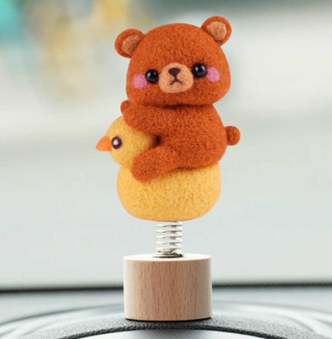 Funny Bear DIY Needle Felting Kit/ Keychain/ Display/ Fun Gift/ Felting ...