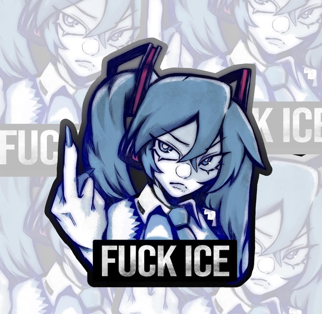 Hatsune Miku Anti I.C.E. Holographic Sticker | CHIRLA Donation - Etsy