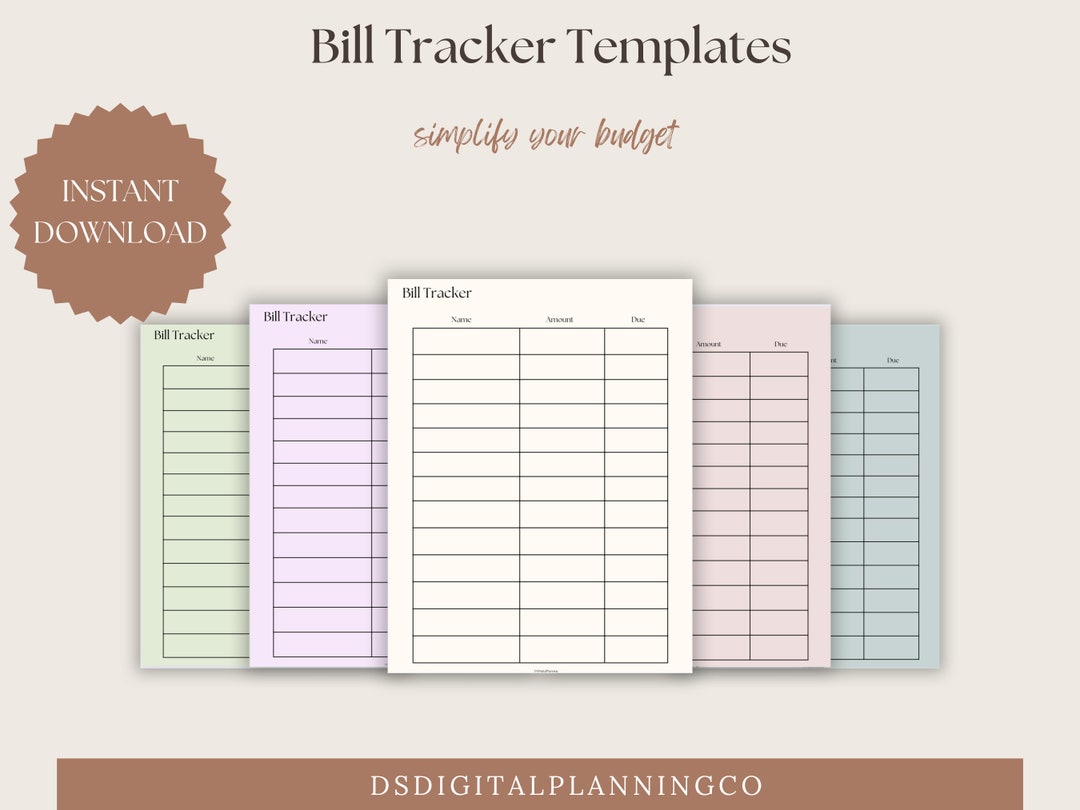 The Bill Tracker- Digital Bill Tracker Templates, Goodnotes Planner ...