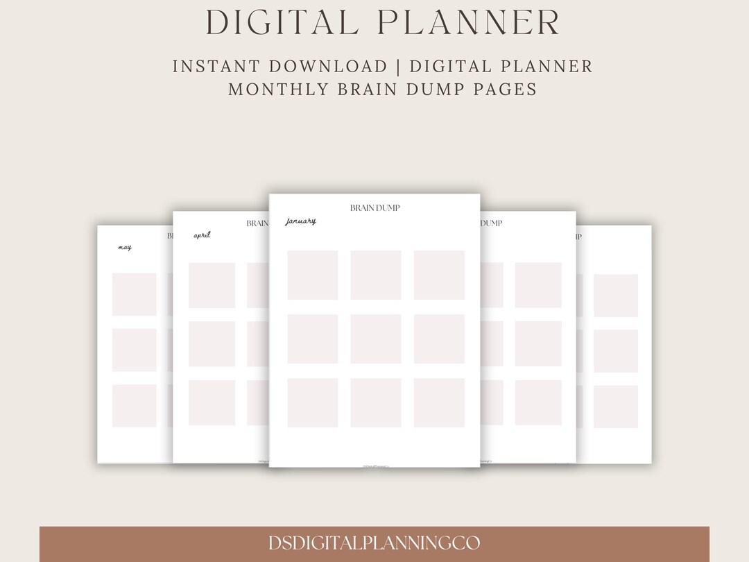 Digital Planner | Monthly Brain Dump | Goodnotes Planner | Productivity ...