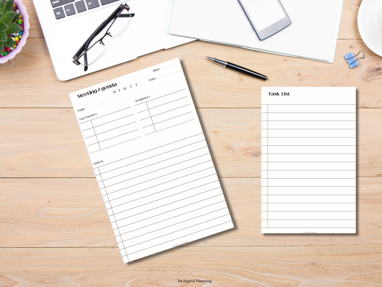 Meeting Notes, Printable Work Organizer, Meeting Agenda Template, Work ...