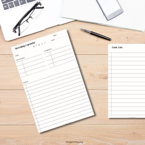 Meeting Notes, Printable Work Organizer, Meeting Agenda Template, Work ...