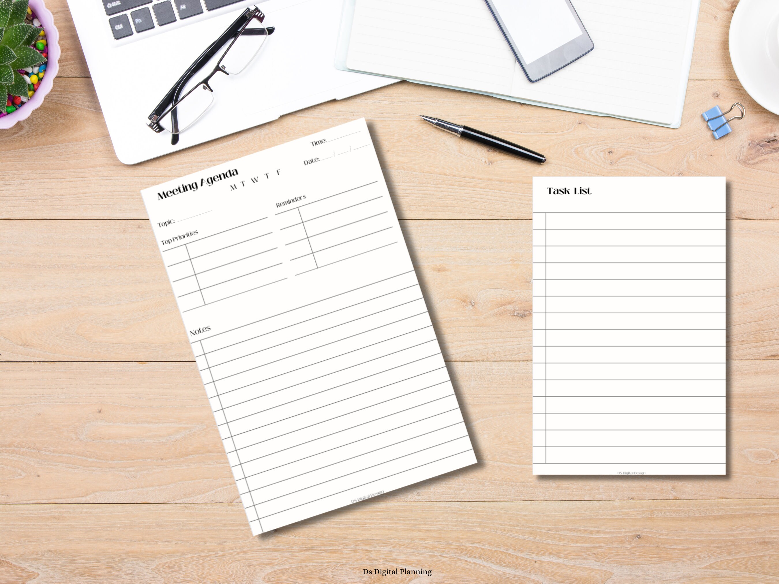 Meeting Notes, Printable Work Organizer, Meeting Agenda Template, Work ...