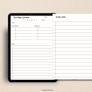 Meeting Notes, Printable Work Organizer, Meeting Agenda Template, Work ...