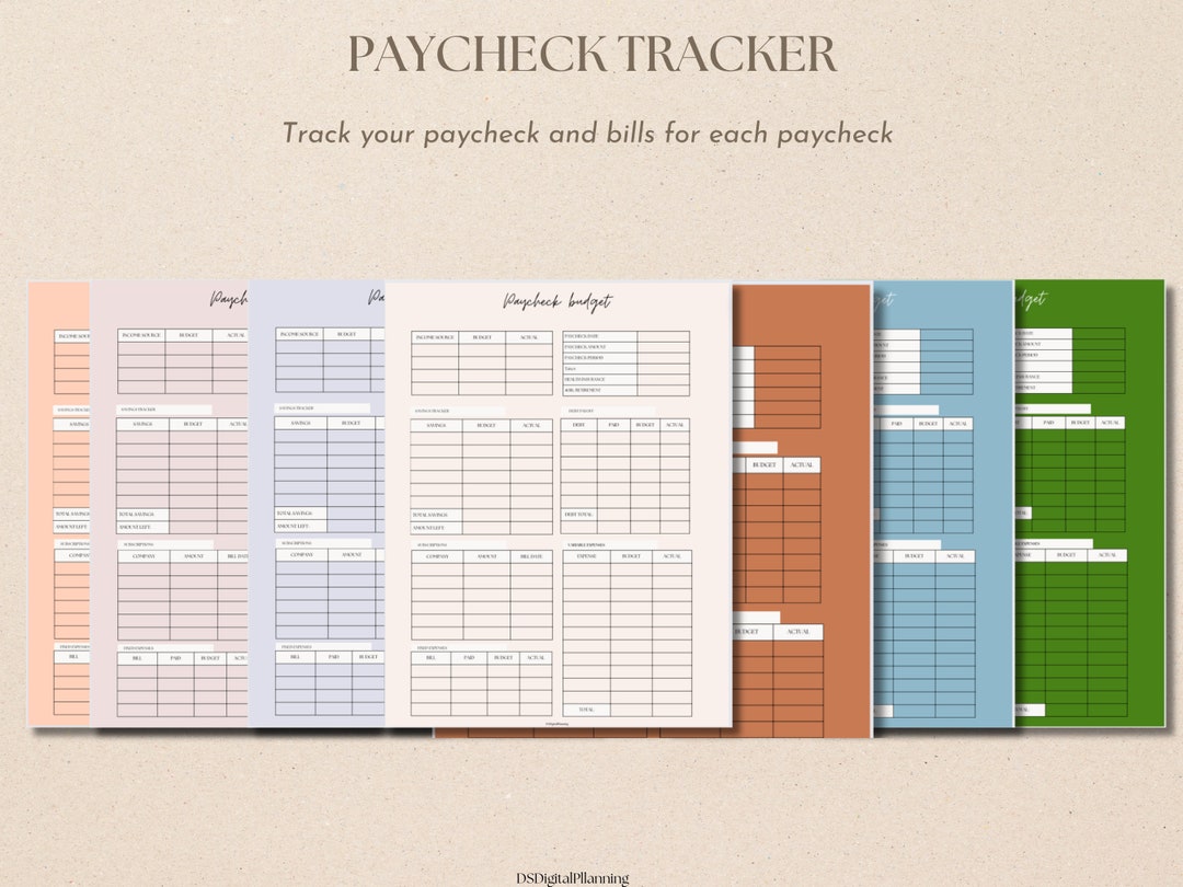 Digital Budget Planner | Paycheck Tracker, Financial Planner | Bill ...