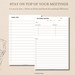 Meeting Notes, Printable Work Organizer, Meeting Agenda Template, Work ...