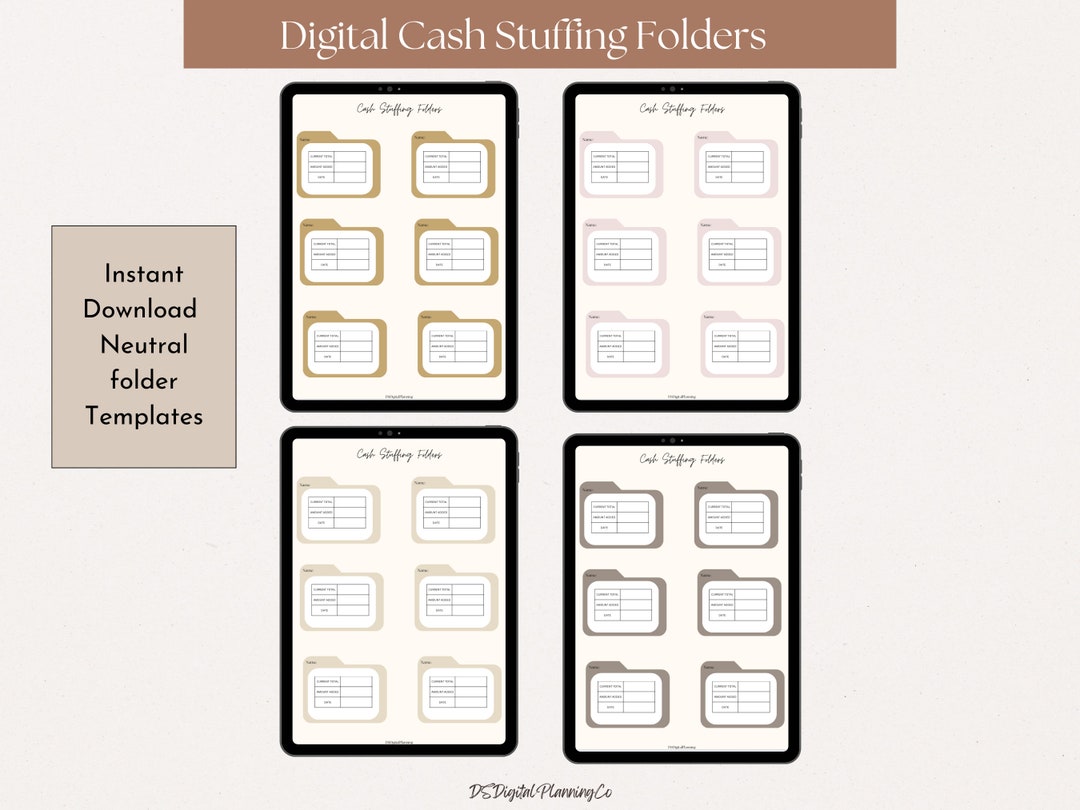 Digital Cash Stuffing Folders- Goodnotes Planner, iPad Planner - Etsy