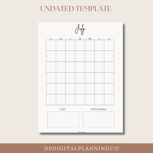 Undated Yearly Calendar, Monthly Planner, Beginner Planner, Digital ...