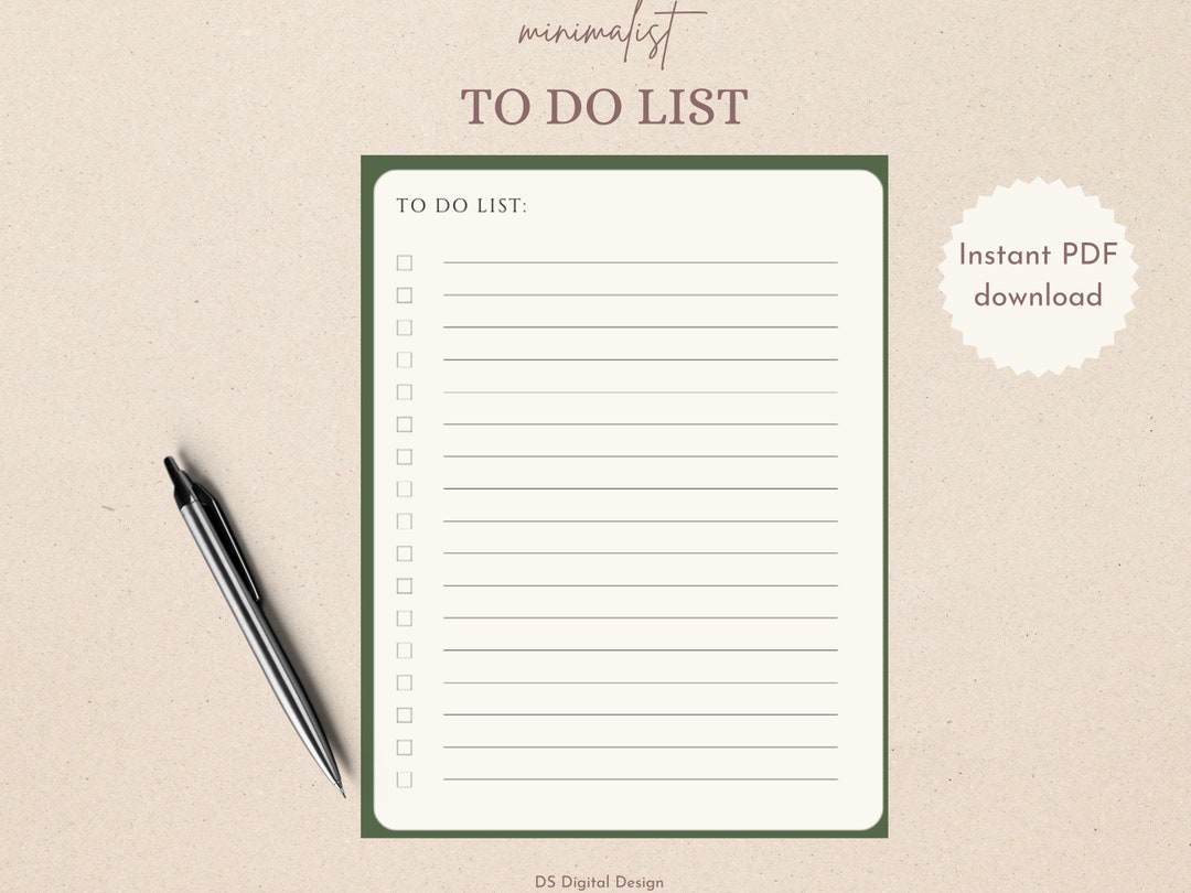 To Do List Printable Daily to Do List Work/home to Do List - Etsy