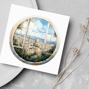 Jerusalem City Paintings, Colorful Houses, Streets, and Scenery. Middle ...