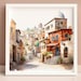 Jerusalem City Paintings, Colorful Houses, Streets, and Scenery. Middle ...