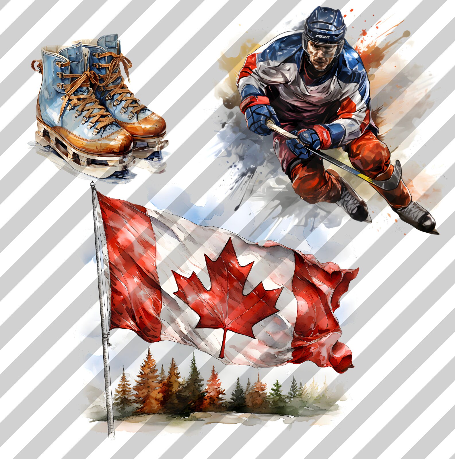 Assorted Canada Day Clipart Illustrations. Canadian Clipart Bundle ...
