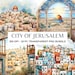 Jerusalem City Paintings, Colorful Houses, Streets, and Scenery. Middle ...
