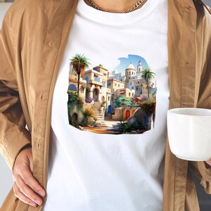 Jerusalem City Paintings, Colorful Houses, Streets, and Scenery. Middle ...