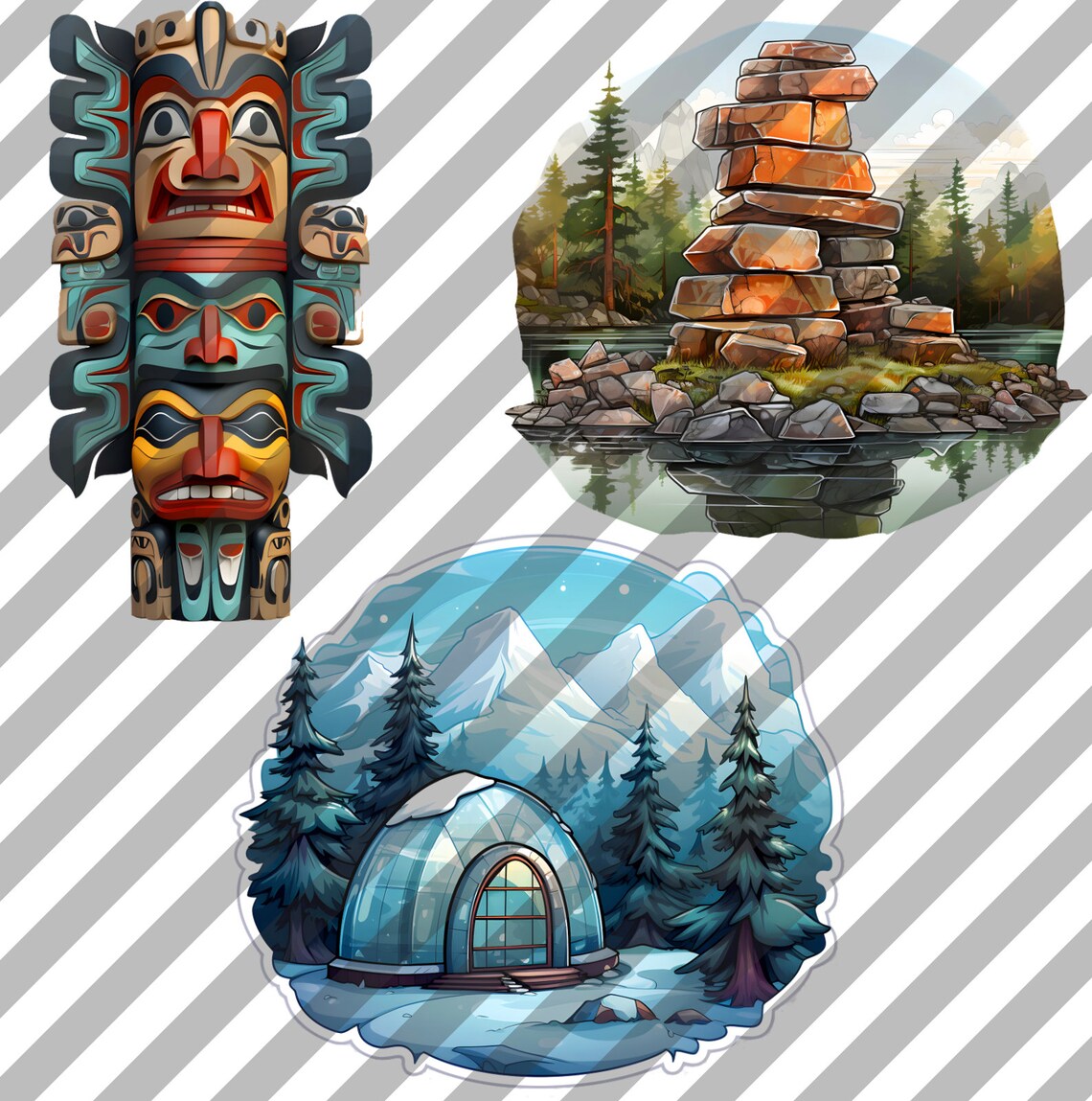 Assorted Canada Day Clipart Illustrations. Canadian Clipart Bundle ...