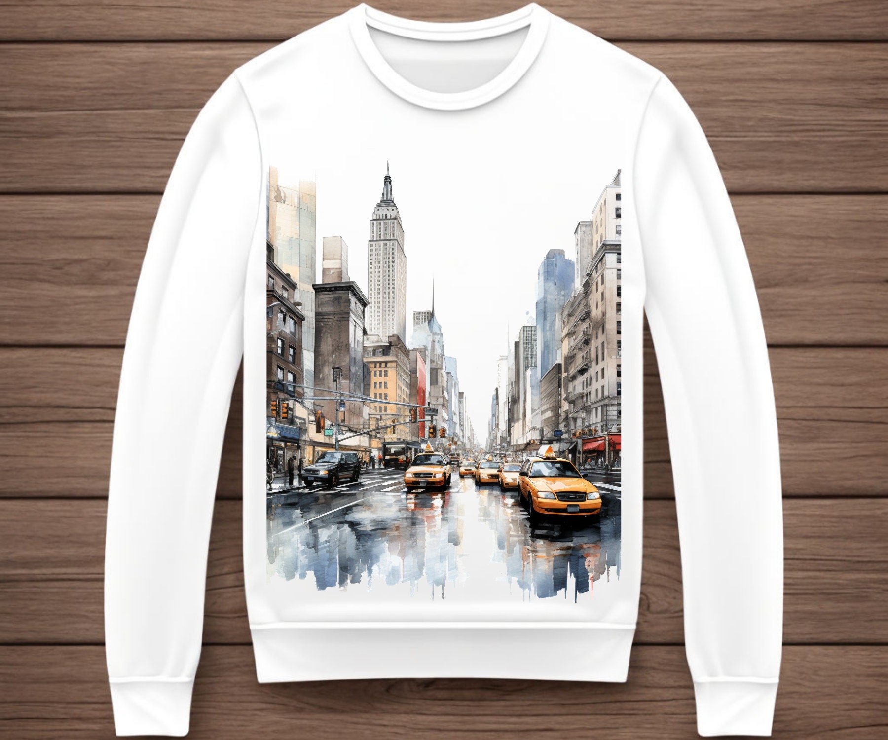 Watercolor New York City Clipart, Skyscrapers, Streets, Houses, and ...