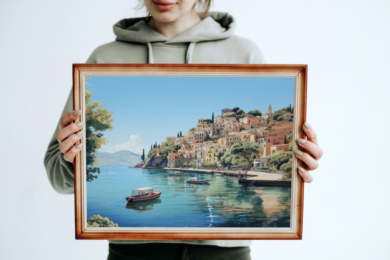 Set of 4 Watercolor Sicily Italy Prints 600 DPI Download - Etsy